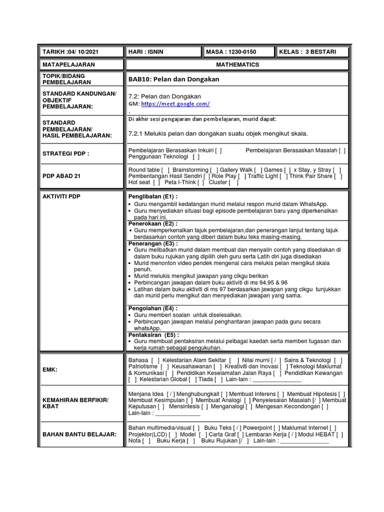 Lesson Plan Sample | PDF