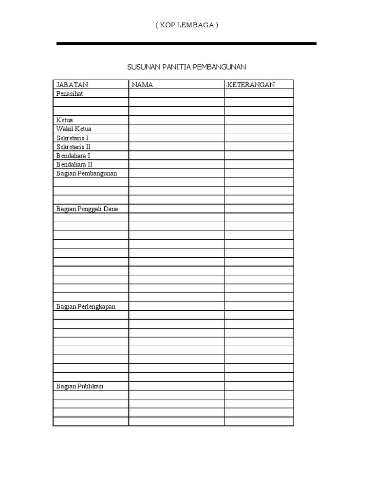 Ponpes Proposal Rab Dan Susunan Panitia | PDF