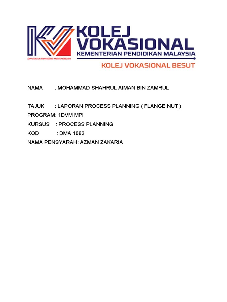 PROCESS PLAN FOR MANUFACTURING A FLANGE NUT | PDF
