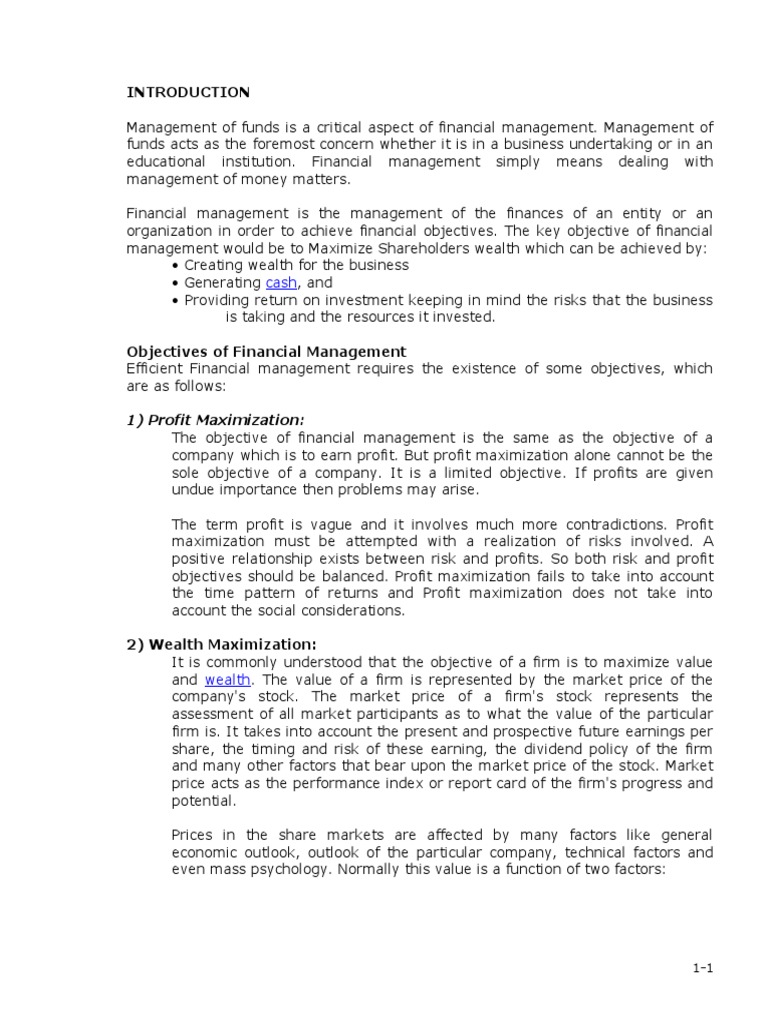 Financial Management Chapter 1 | Download Free PDF | Financial Markets ...