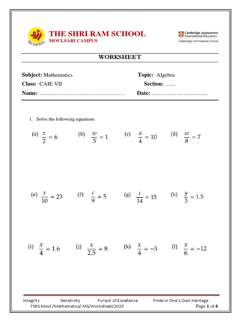Revision Algebra | PDF