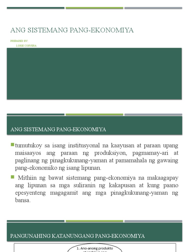 Ang Sistemang Pang-Ekonomiya | PDF