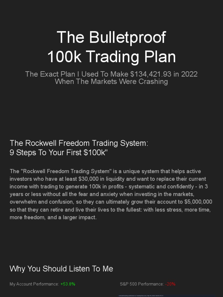 The Bulletproof 100k Trading Plan Rockwell Trading | PDF | Option ...