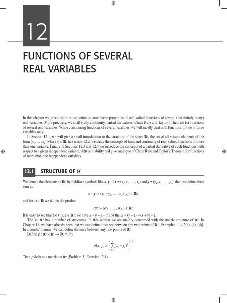 Chapter 12 Pdf Derivative Function Mathematics