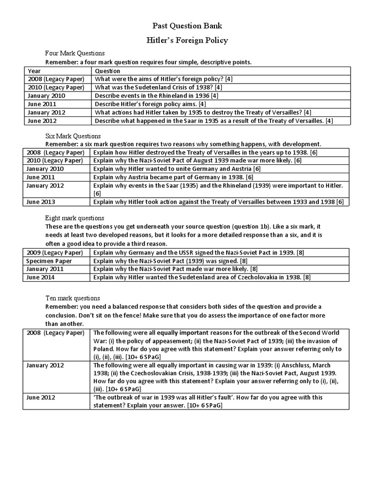 Hitlers Foreign Policy | Download Free PDF | Adolf Hitler | Treaty Of ...