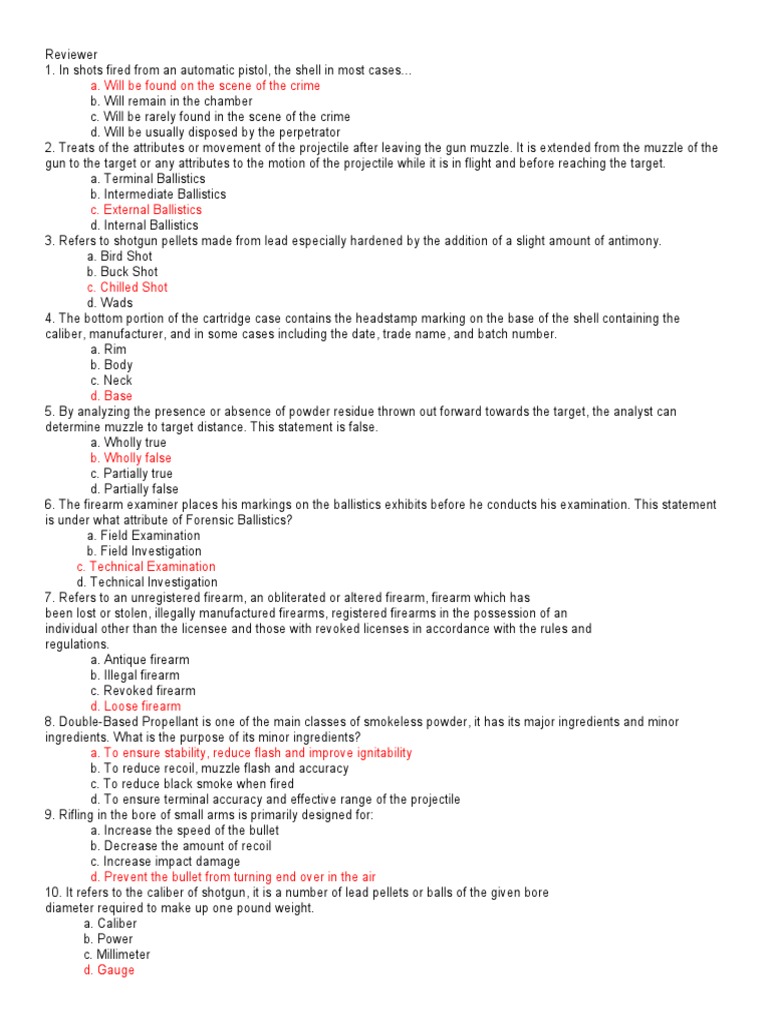 Foresic Ballistics Qand A | PDF | Cartridge (Firearms) | Gun Barrel