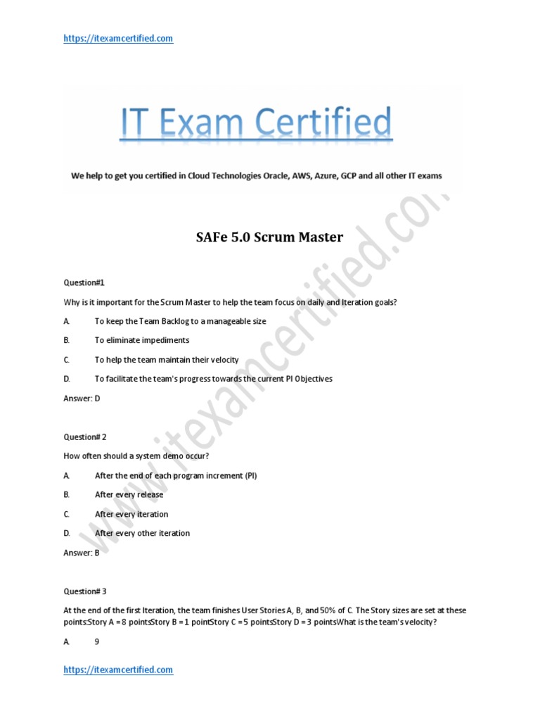 SAFe Scrum Master Responsibilities and Practices | PDF | Scrum ...