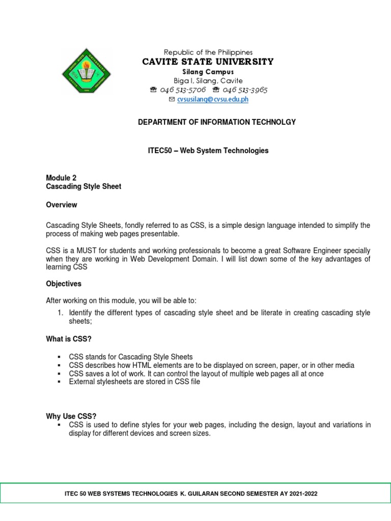 Module 3 CSS | PDF | Html | World Wide Web