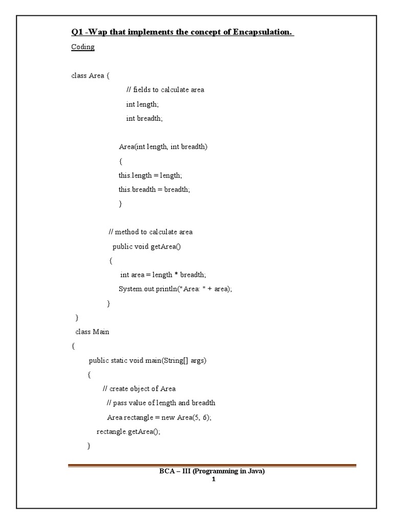 Java Practical File | PDF | Area | Computer Programming
