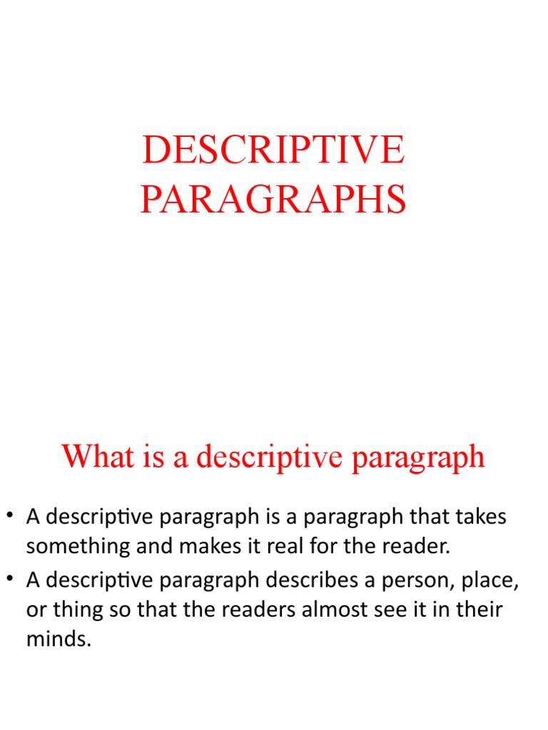 Descriptive Paragraphs | PDF | Adjective