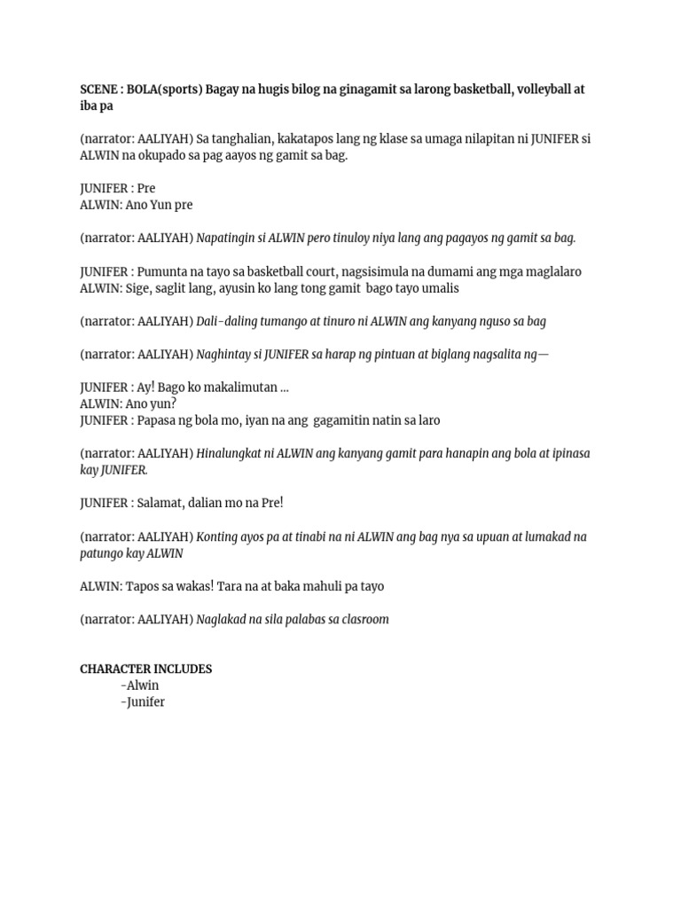 Roleplay Filipino Script | PDF