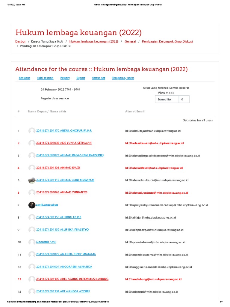 Absensi P1 HK Keuangan | PDF Absensi P1 HK Keuangan | PDF