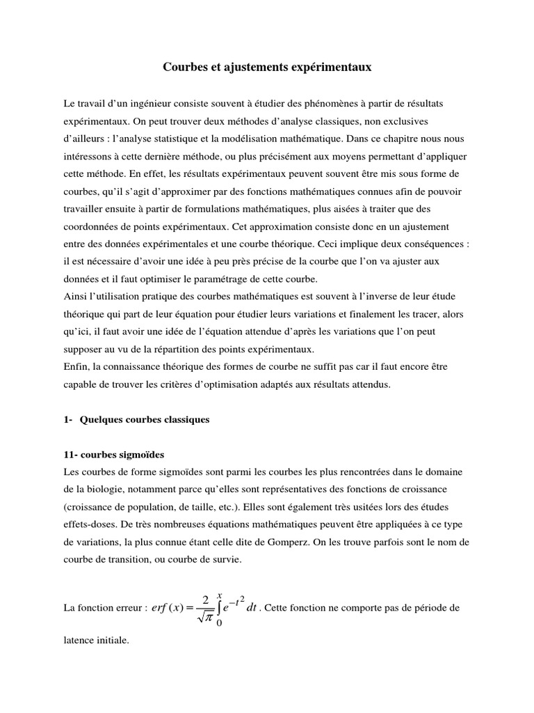 Types de courbes mathématiques | PDF | Méthode des moindres carrés ...
