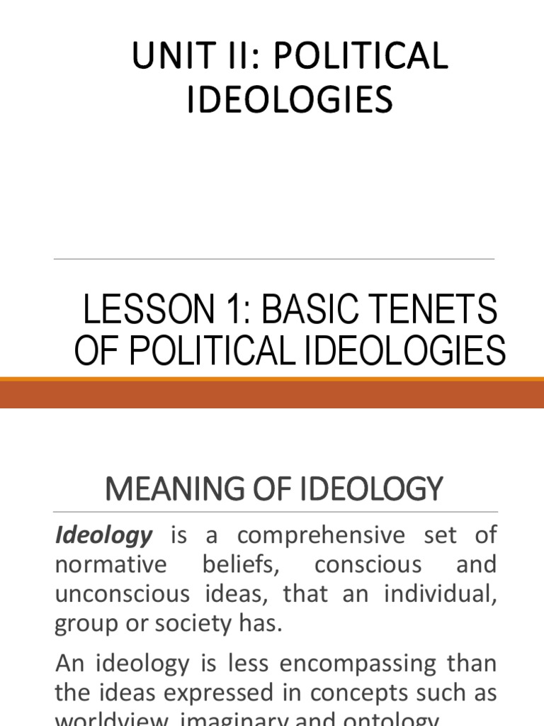 Unit 2 Lesson 1 - Political Ideologies | PDF | Ideologies | Idea