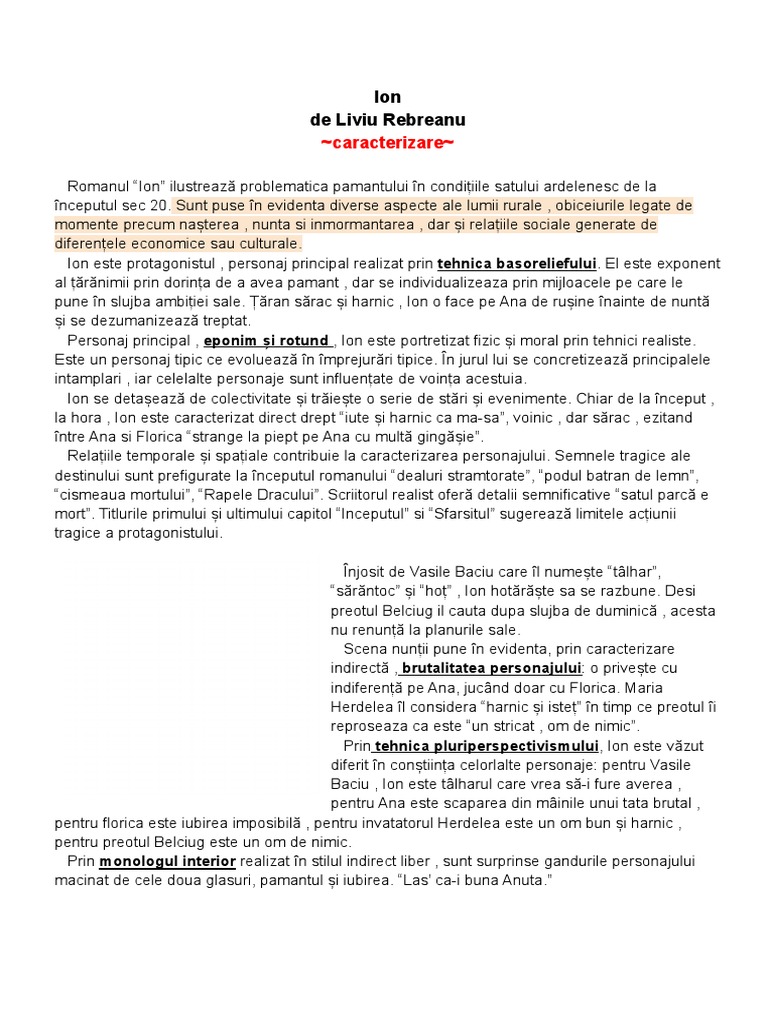 Ion - Caracterizare | PDF