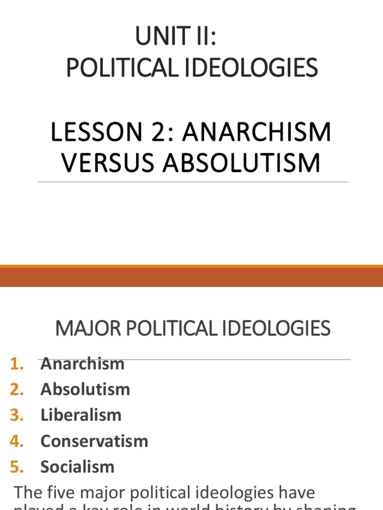 Anarchism vs. Absolutism Explained | PDF | Anarchism | Anarchy