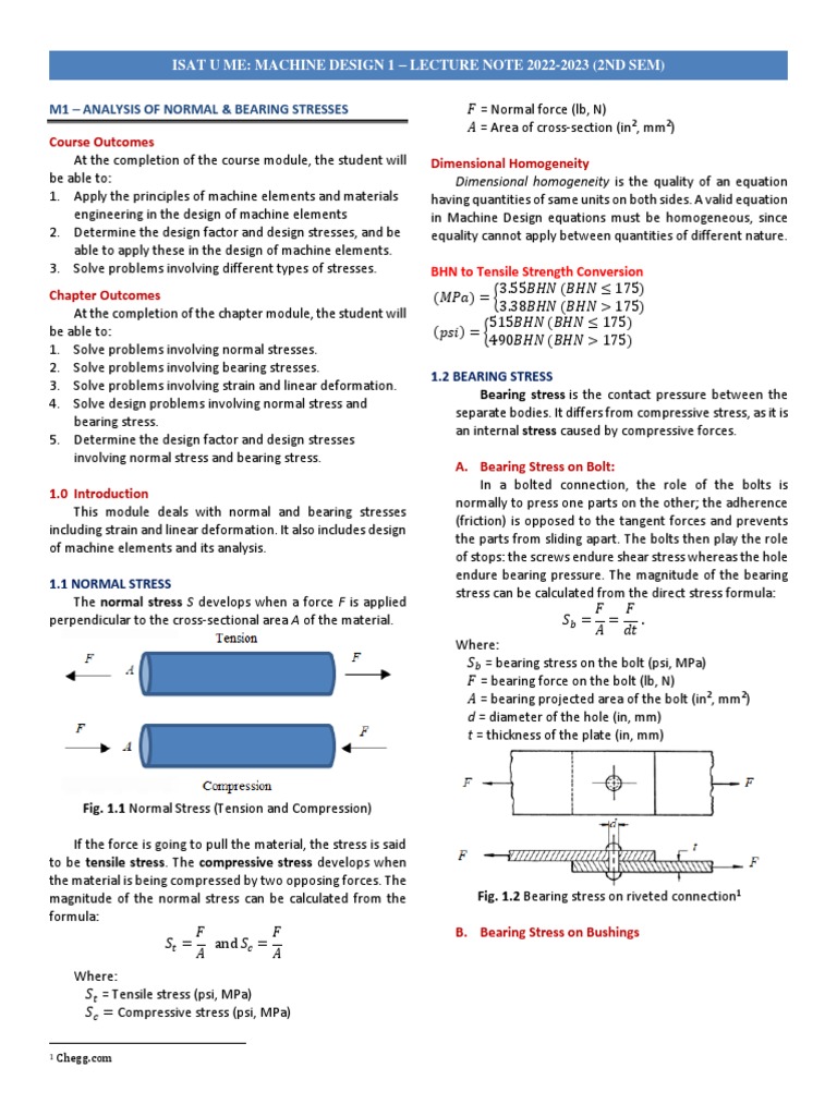 Stress and Strain in Machine Design | PDF | Deformation (Engineering ...