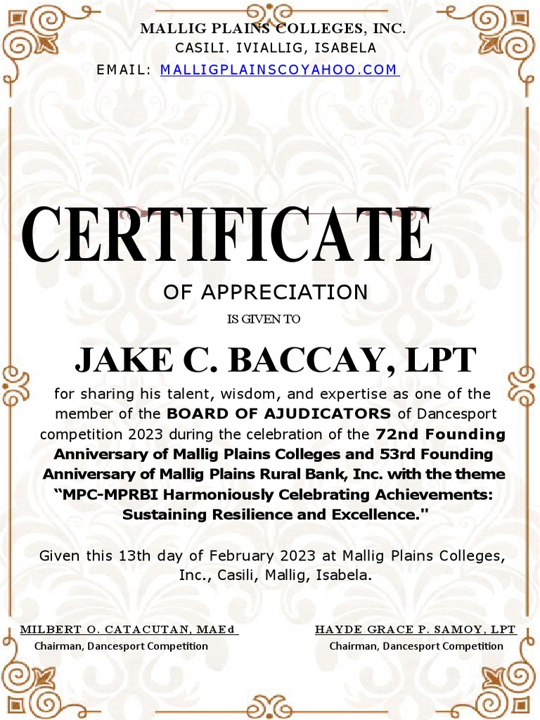 Certificate Board of Judges Danceport | PDF | Social Dance | Rituals