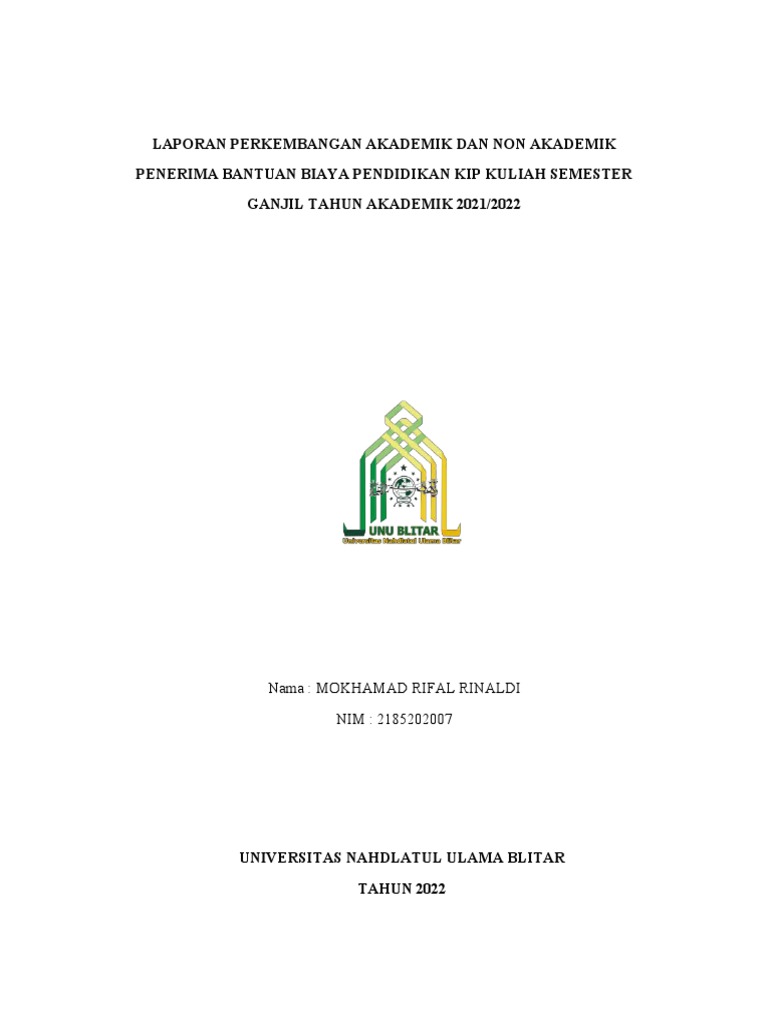 Format Laporan Kip Kuliah 2020 | PDF