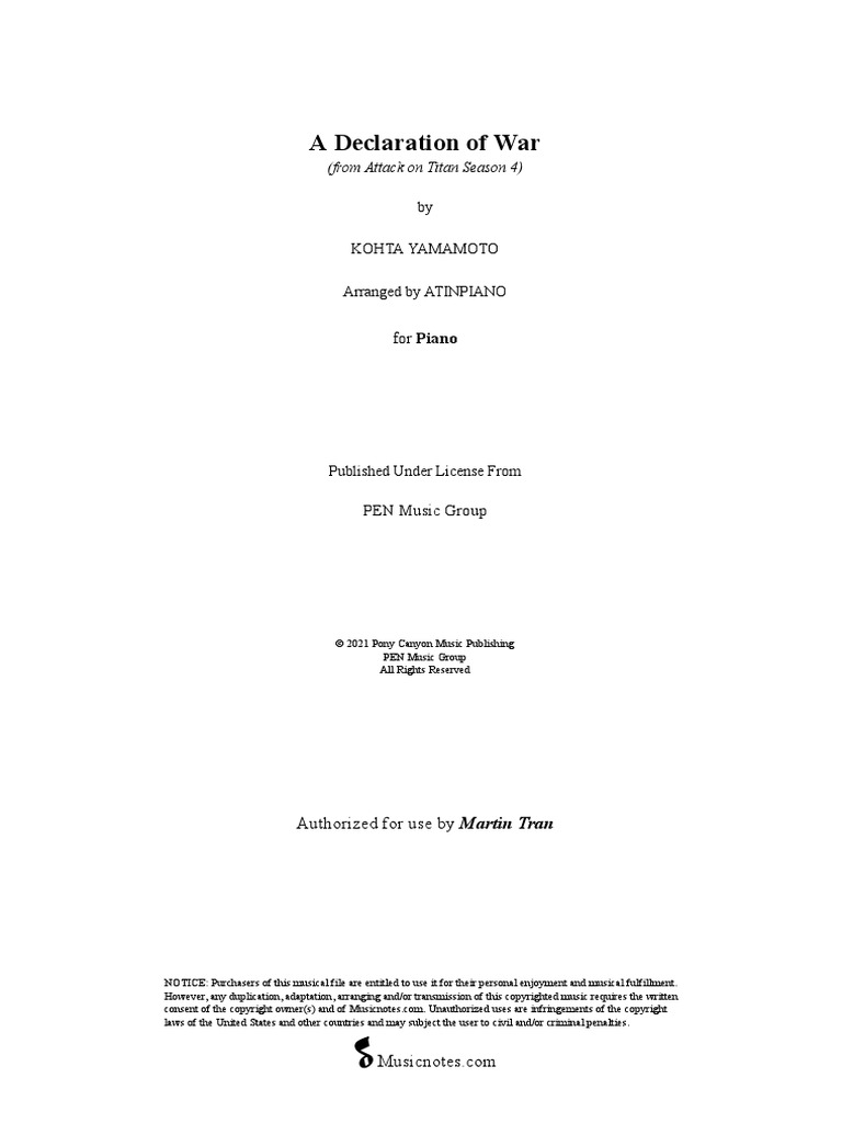 Declaration of War | PDF