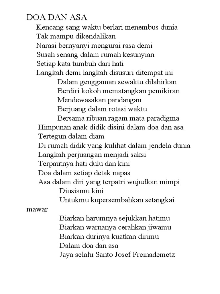 Puisi Doa Dan Asa | PDF