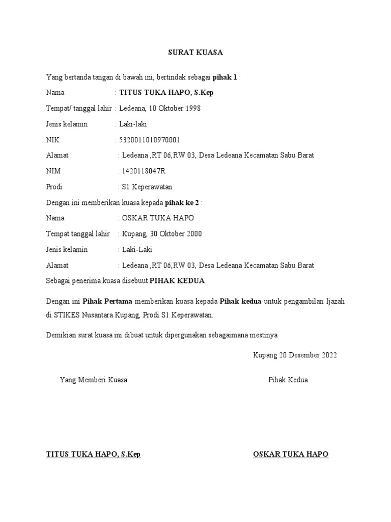 Surat Kuasa | PDF