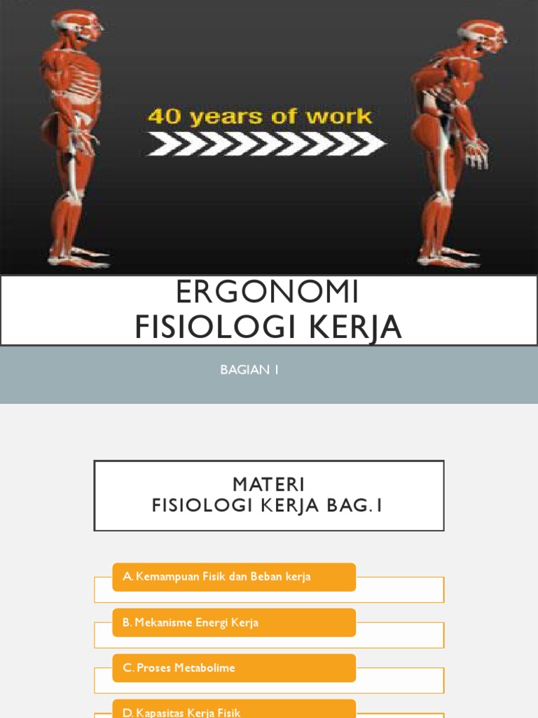 Ergonomi Fisiologi Kerja Bagian 1 | PDF | Sains & Matematika