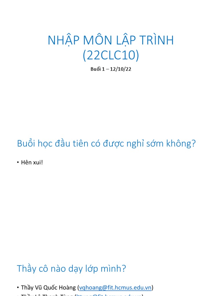 Buoi1 12 10 22 22CLC10 | PDF