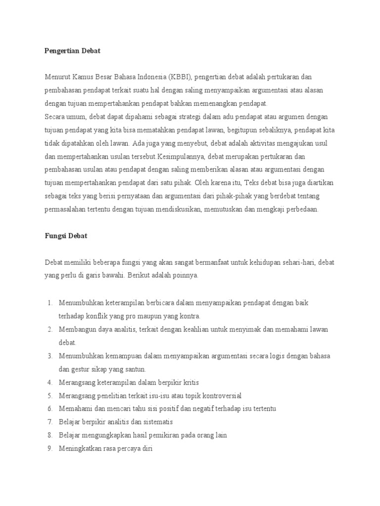 Pengertian Debat | PDF