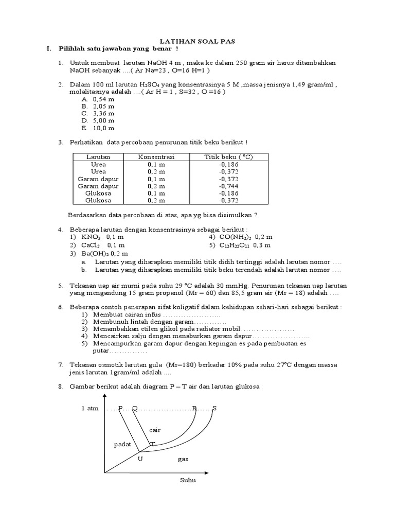 Lat Soal Pas Kimia Xii (2022) (Repaired) | PDF
