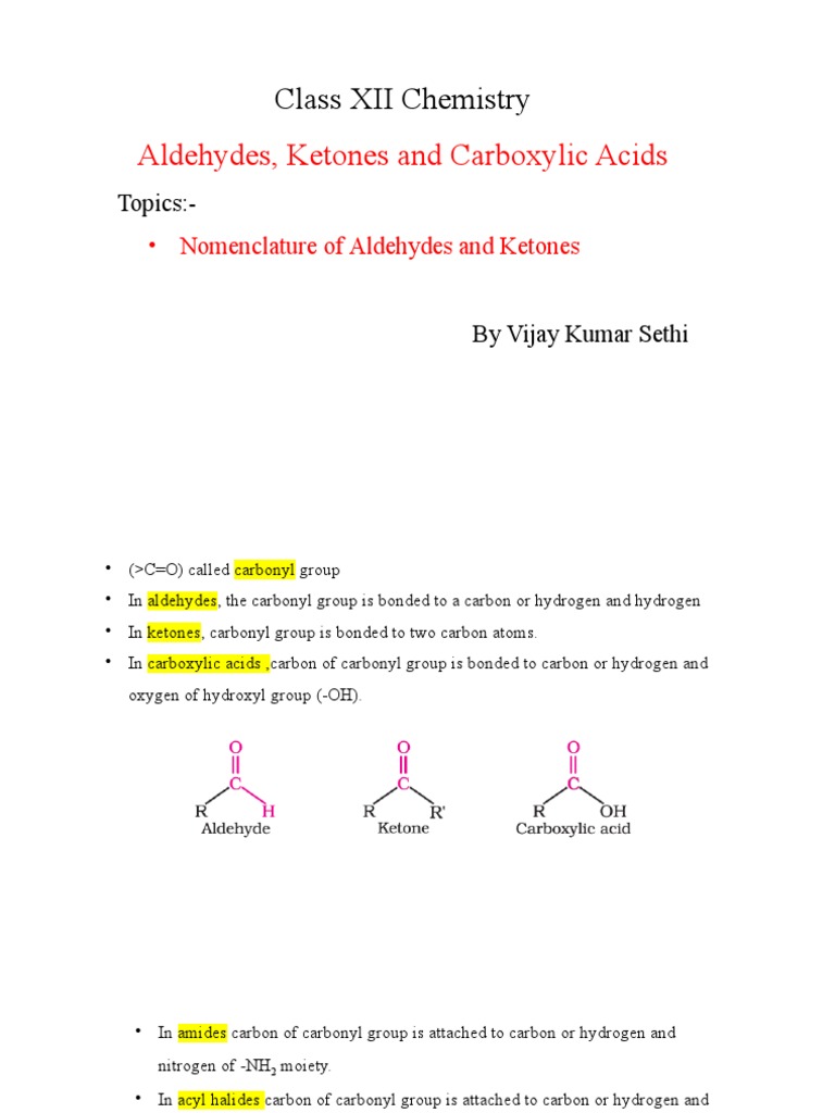 Class 12 Chapter 12 Aldehydes, Ketones and Carboxylic Acids | PDF | Aldehyde | Ketone