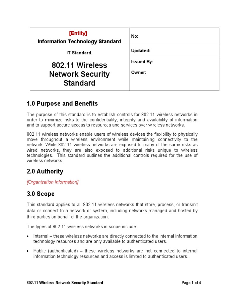 802.11 Wireless Security Guide | PDF | Computer Network | Secure ...