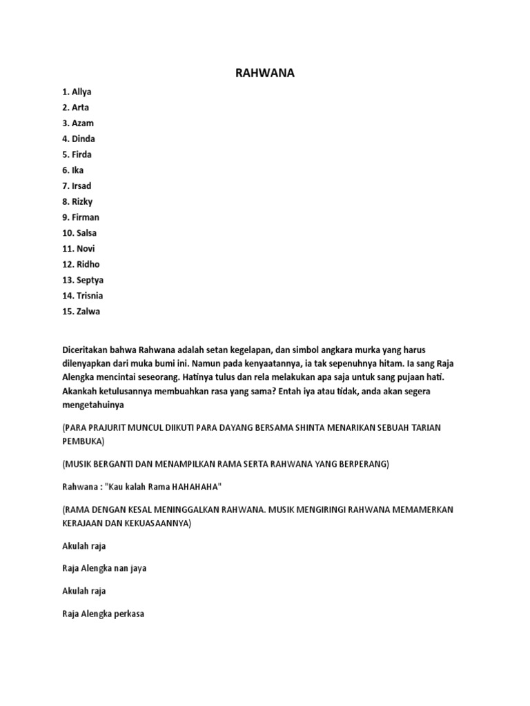 Naskah - Rahwana | PDF | Agama & Spiritualitas | Puisi