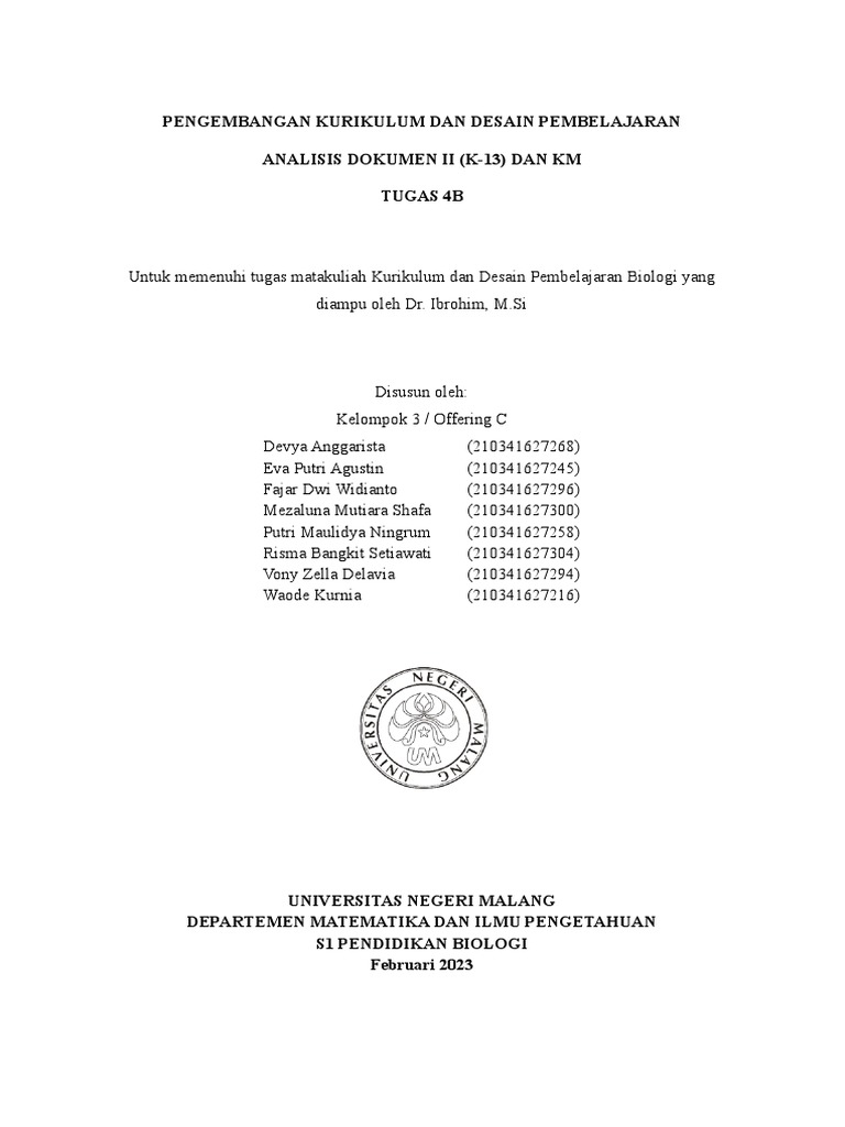 Eva Putri Agustin - 210341627245 - Off C - Tugas 4B KDDPB | PDF | Sains ...