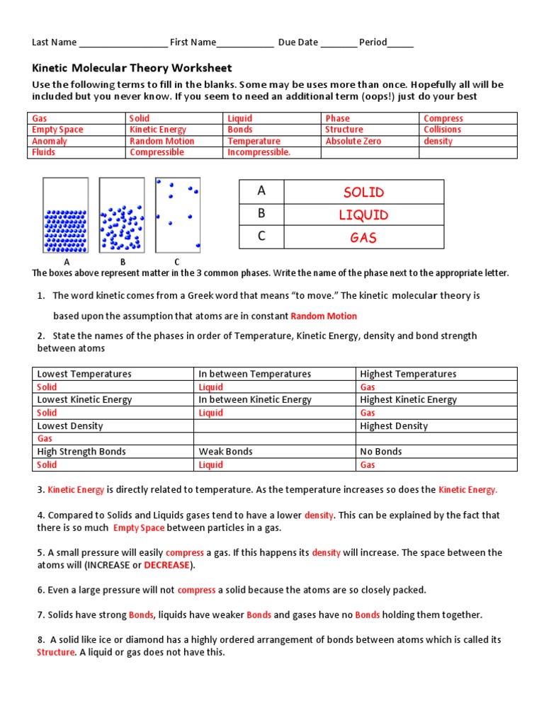 Understanding Phases of Matter Through the Kinetic Molecular Theory ...
