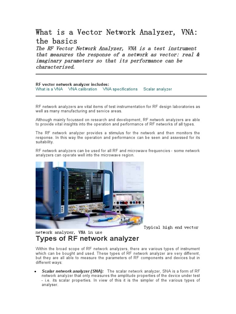 What Is A Vector Network Analyzer, VNA: The Basics | PDF | Electrical ...