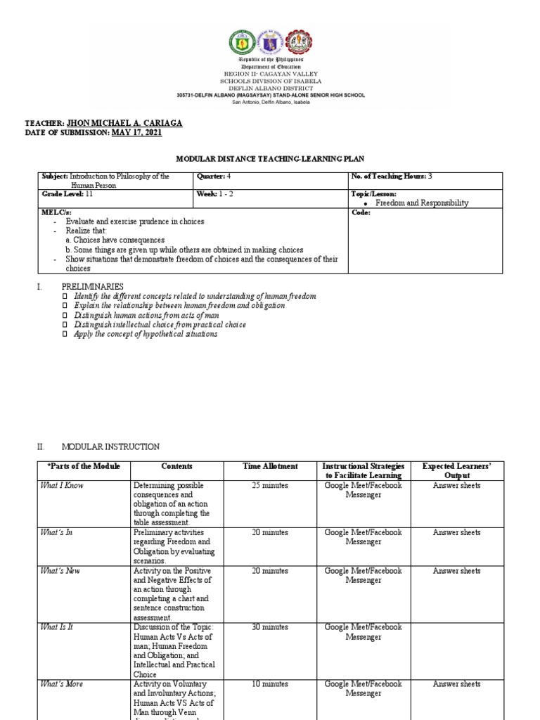 Learning-Plan-Week-1-2 IP Q4 | PDF | Learning | Cognitive Psychology