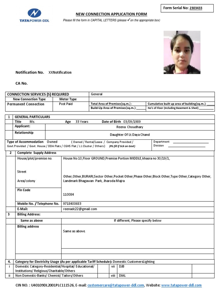 NEW CONNECTION FORM | PDF | Identity Document | Indemnity