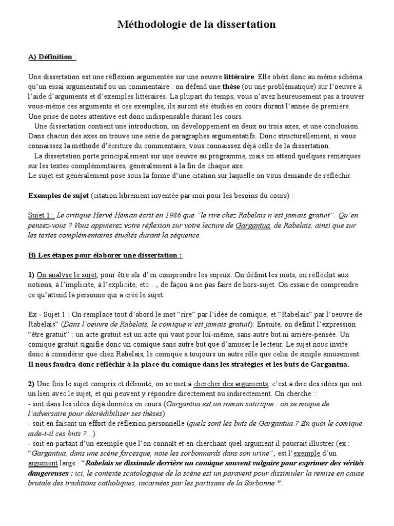 Méthode de Dissertation Sur Oeuvre | PDF | Fiction générale