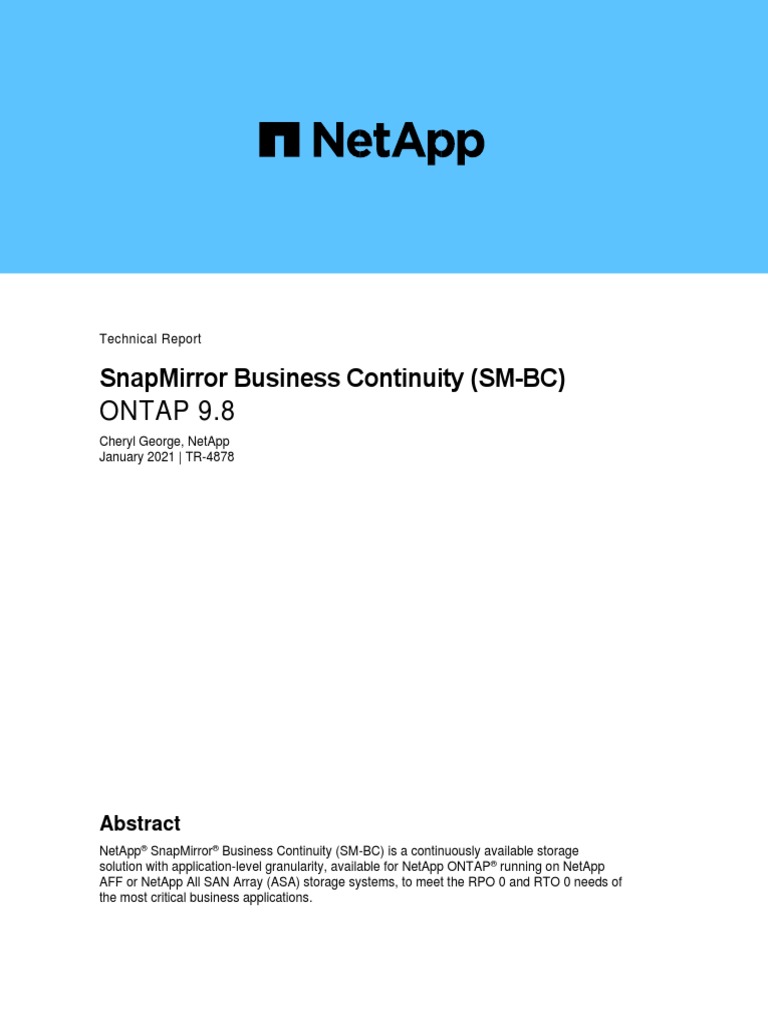 SnapMirror Business Continuity | PDF | Computing | Computer Engineering