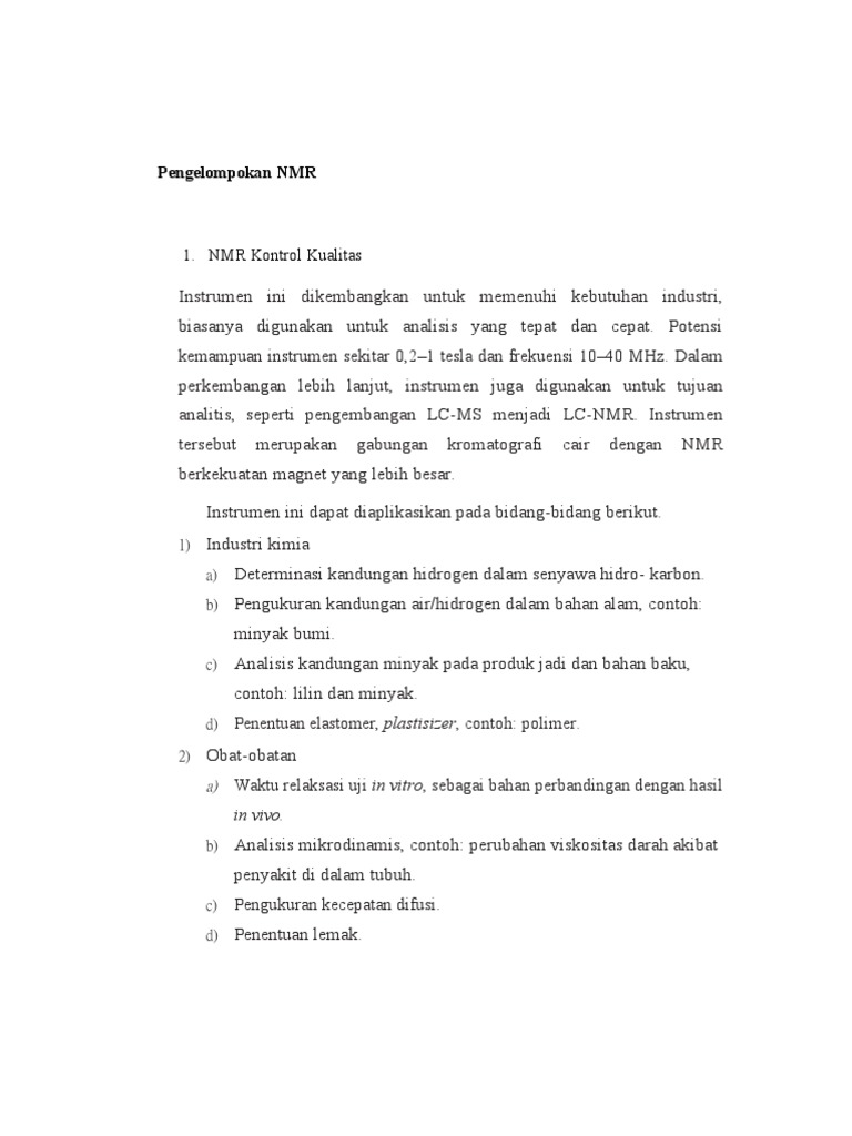 Pengelompokan NMR | PDF