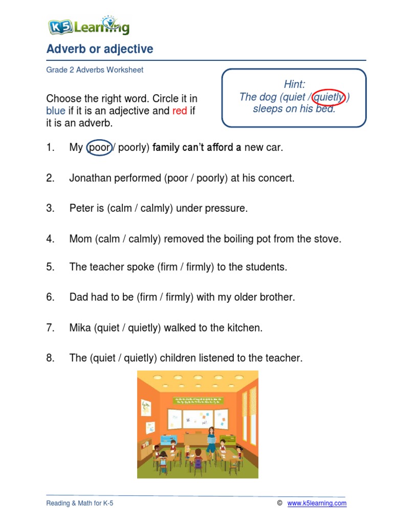 Grade 2 Adjective or Adverb A | PDF