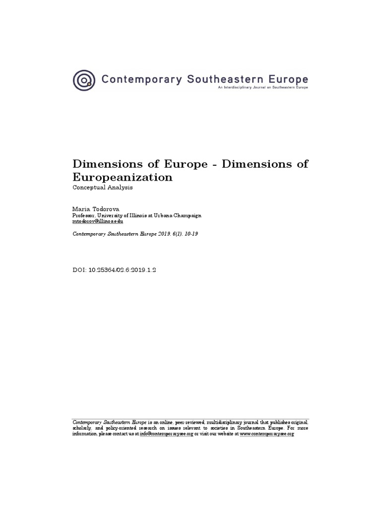 Todorova, Maria Dimensions of Europe - Dimensions of Europeanization | PDF | World Systems ...
