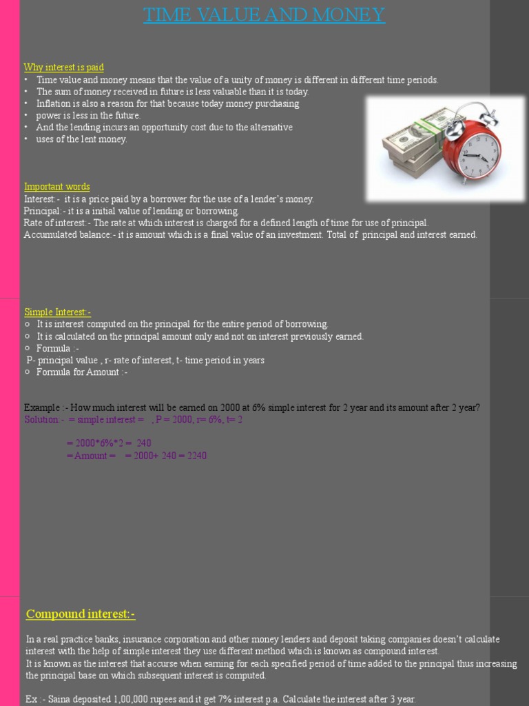 Time Value and Money | PDF | Interest | Present Value