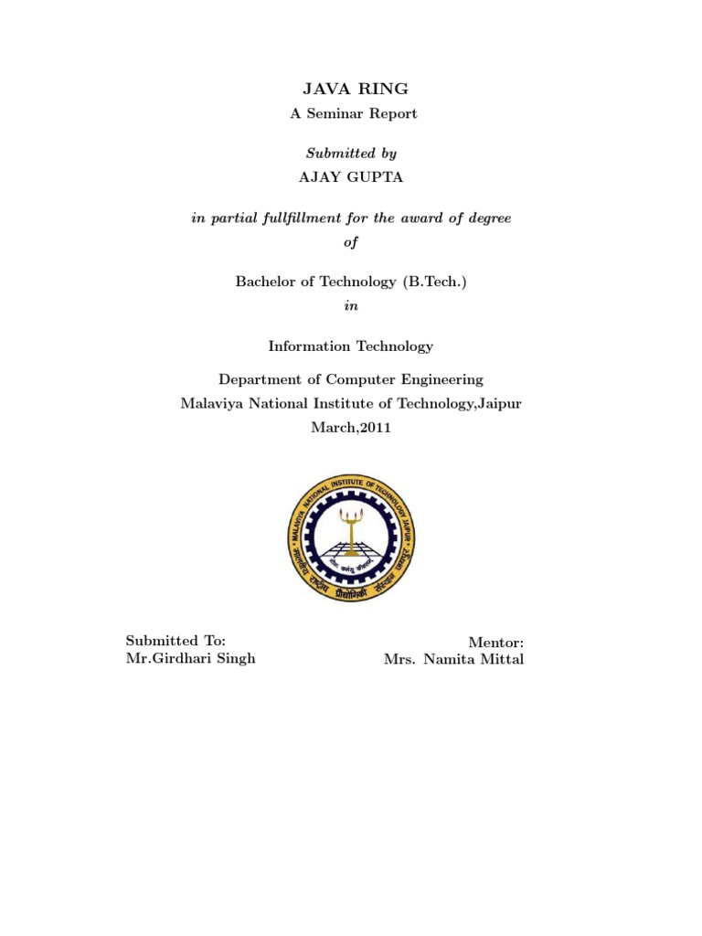 Java Ring Report | PDF | Java Virtual Machine | Computer Data Storage