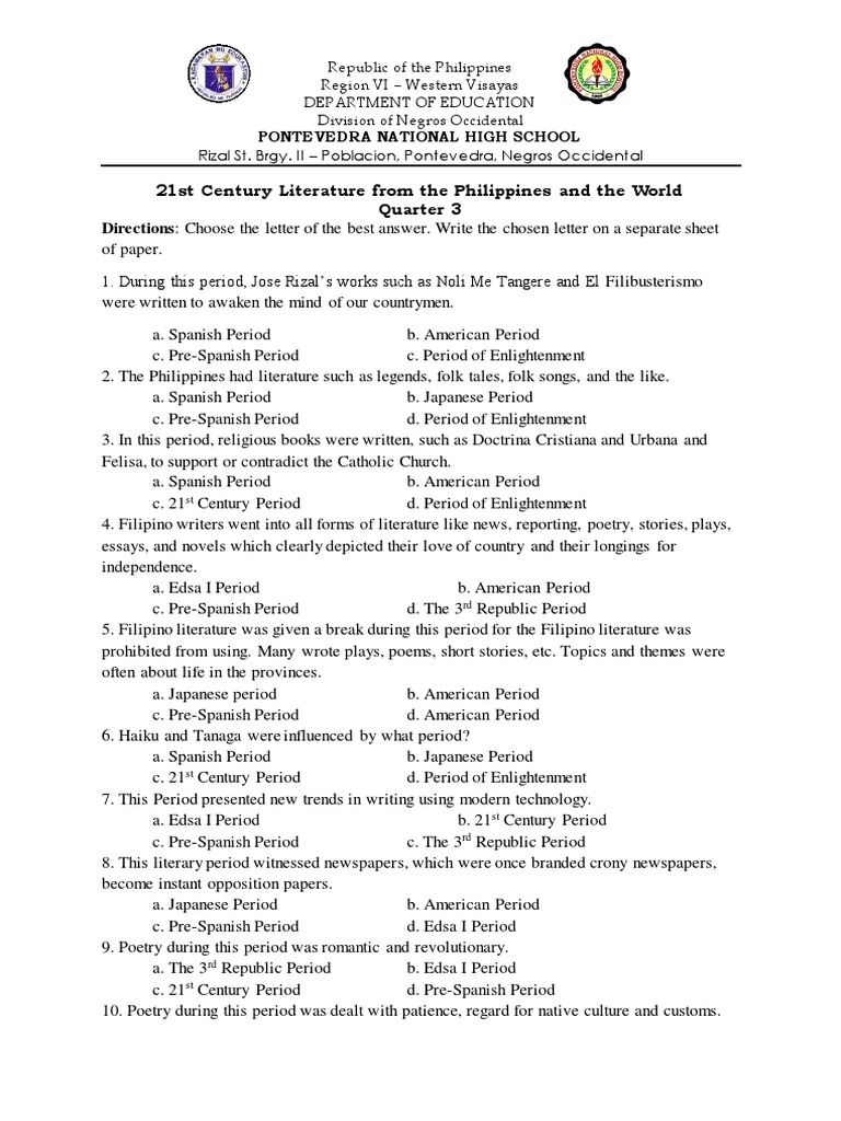 21st Century Lit. Pretest | Download Free PDF | Creative Nonfiction ... 21st Century Lit. Pretest | Download Free PDF | Creative Nonfiction ...