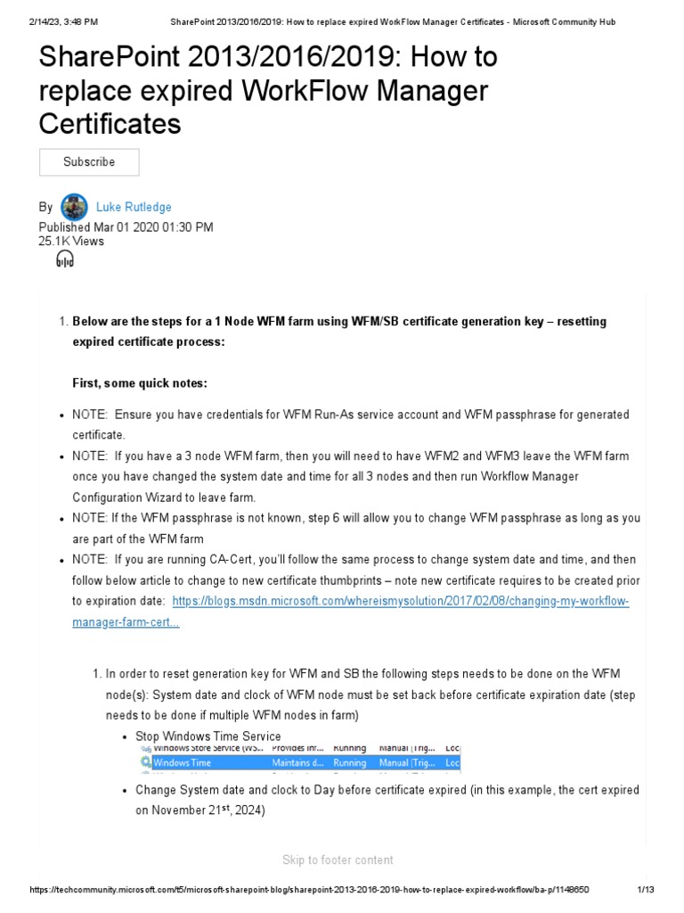 SharePoint 2013 - 2016 - 2019 - How To Replace Expired WorkFlow Manager ...