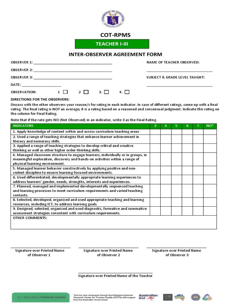 Inter-Rating Sheet-2022-2023-T1-T3 | PDF | Learning | Curriculum