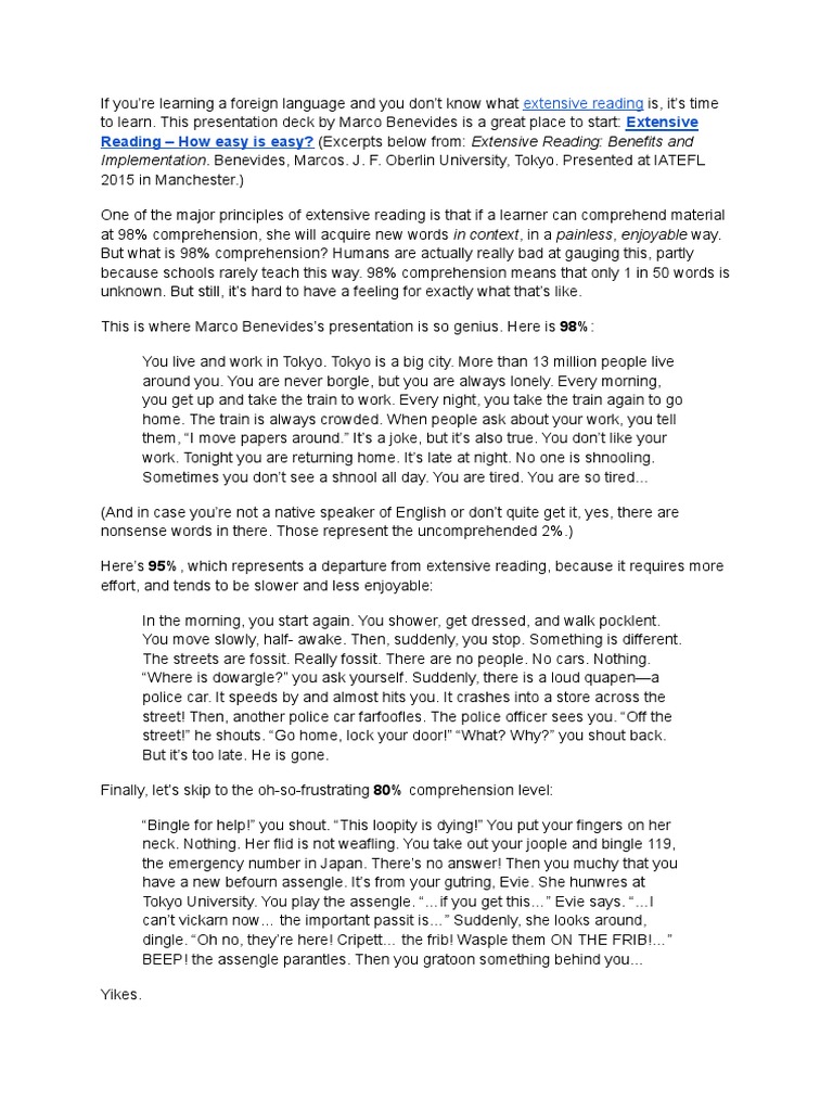 Reading Comprehension | PDF | Cognition | Learning