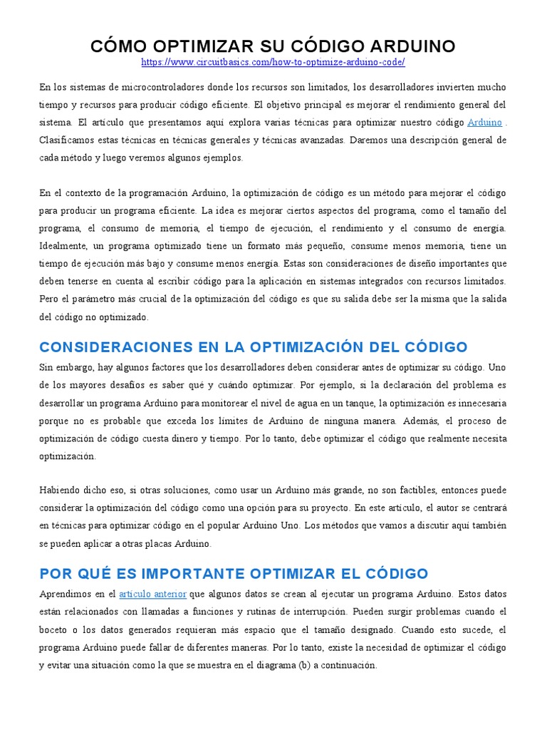 Cómo Optimizar Su Código Arduino | PDF | Programa de Optimización ...